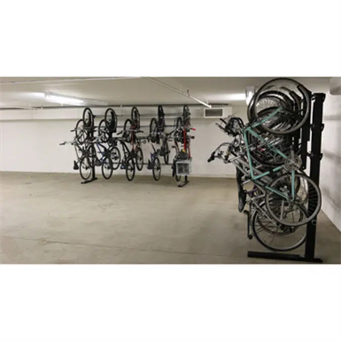 BIM objects - Free download! Vertical Bike Rack System Offset Side ...
