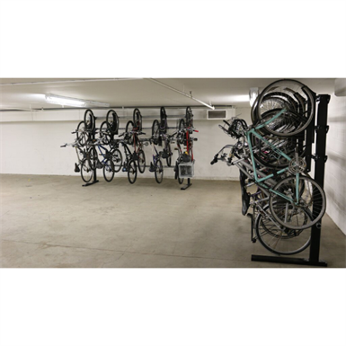 BIM objects - Free download! Vertical Bike Rack System Offset Side ...