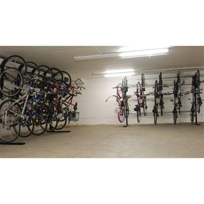 BIM objects - Free download! Vertical Bike Rack System Offset Side ...