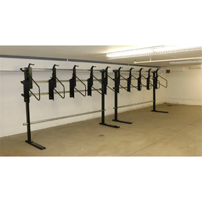 BIM objects - Free download! Vertical Bike Rack System Offset Side ...