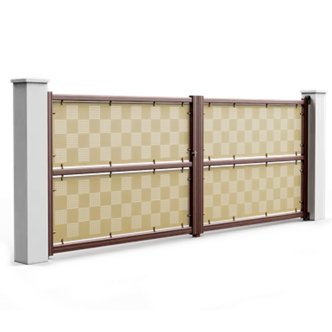BIM objects - Free download! Damier Swinging Gate | BIMobject