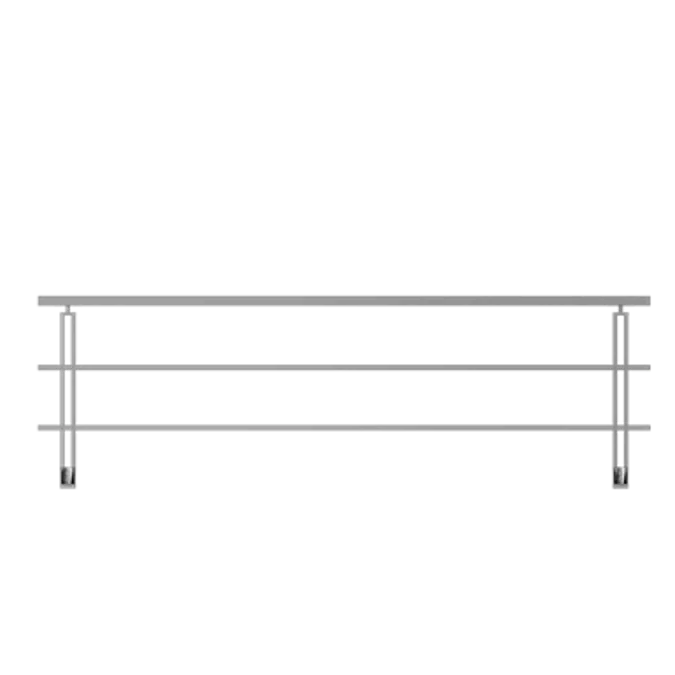 BIM objects - Free download! Balustrades two rails on low wall | BIMobject