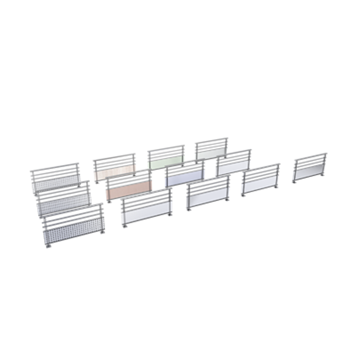 BIM objects - Free download! Balustrades rails with base infill | BIMobject