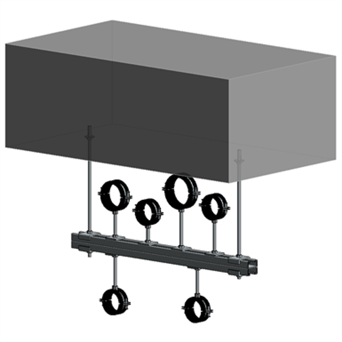 BIM objects - Free download! Slab mounted HVAC hanger assembly 1xHcD ...