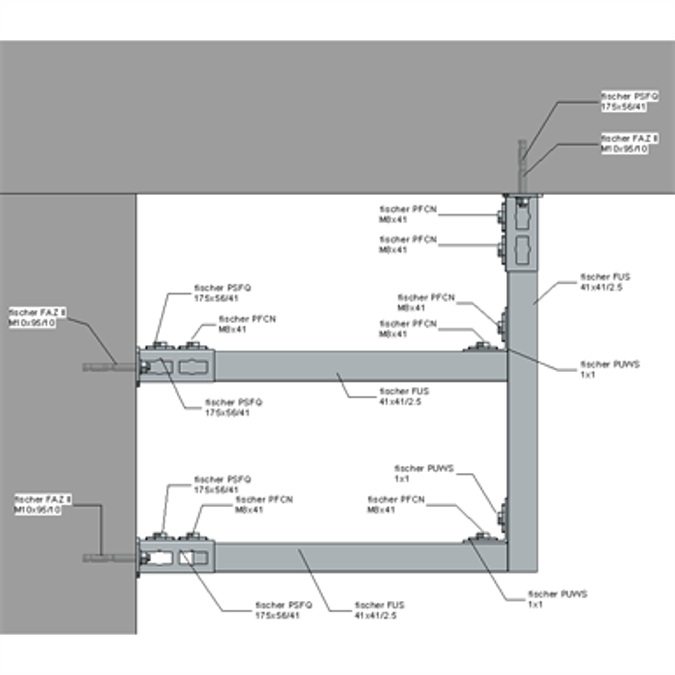 BIM objects - Free download! Slab/wall mounted HVAC hanger assembly ...