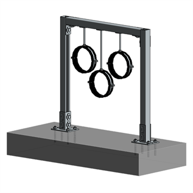 BIM objects - Free download! Floor mounted HVAC hanger assembly 1xHc ...