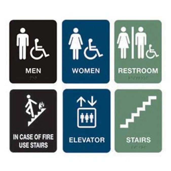 BIM objects - Free download! Photopolymer ADA Quick Ship Signs - Unisex ...