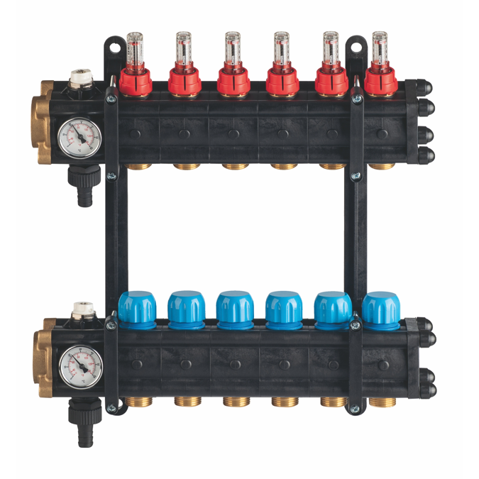 BIM objects - Free download! 3872POL _ G1”1/4 distribution manifold in ...
