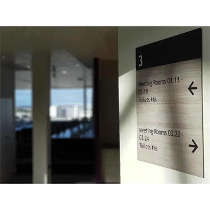 BIM objects - Free download! Wayfinding - Directional Wall Sign | BIMobject