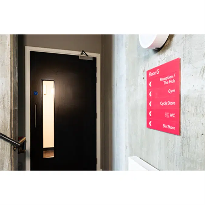 BIM objects - Free download! Wayfinding - Directional Wall Sign | BIMobject