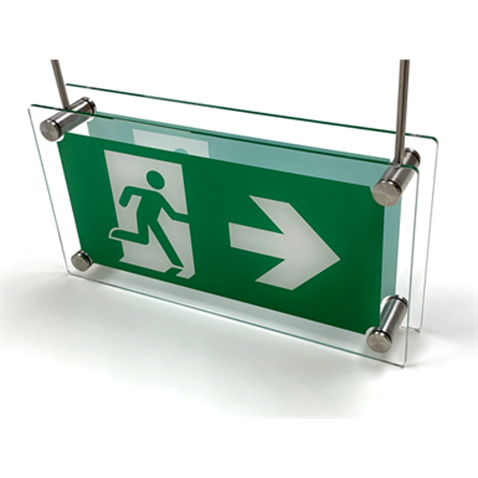 BIM objects - Free download! Fire Safety Sign - Suspended Fire Exit ...