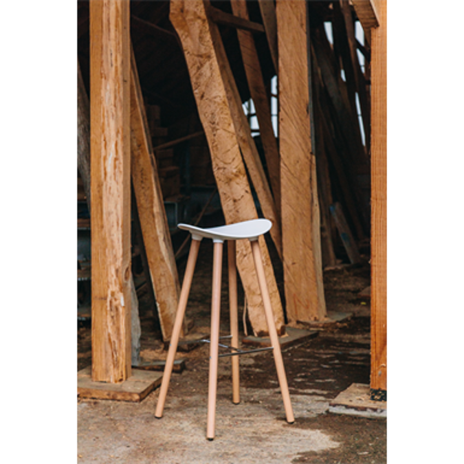 BIM objects - Free download! Coma Wood Stool high | BIMobject