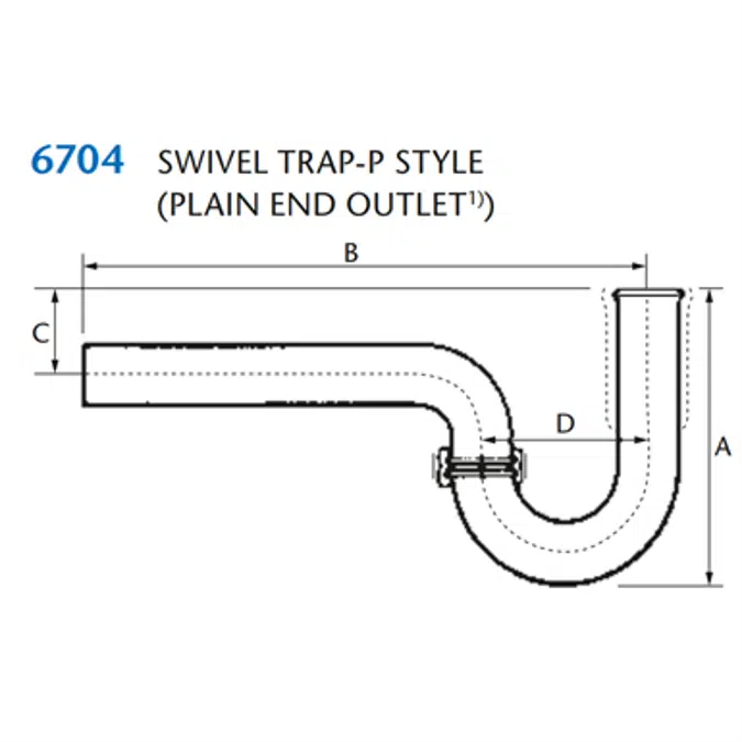 BIM objects - Free download! Swivel Trap Type B, Kimax, P Style (Plain ...