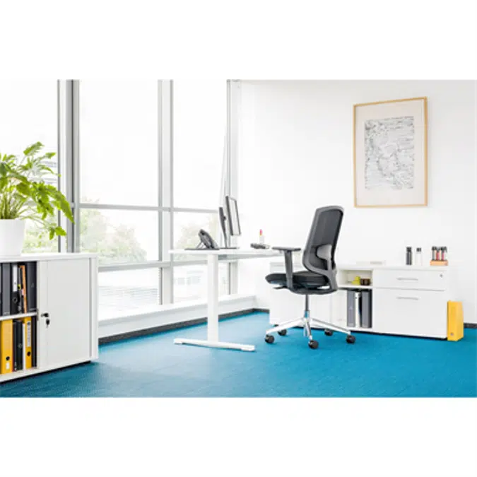 BIM objects - Free download! YAN desks with managerial storage | BIMobject