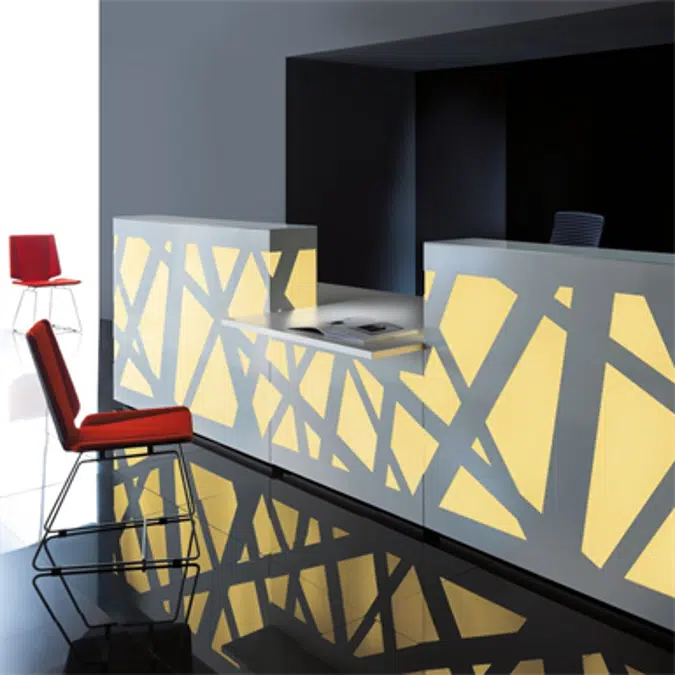 BIM objects - Free download! RECEPTION DESK ZIG-ZAG low | BIMobject