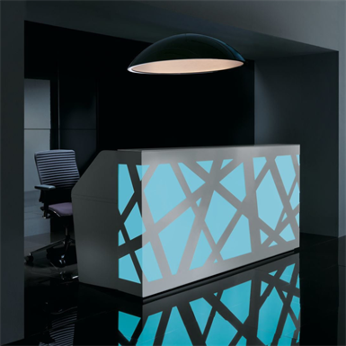 BIM objects - Free download! RECEPTION DESK ZIG-ZAG straight | BIMobject