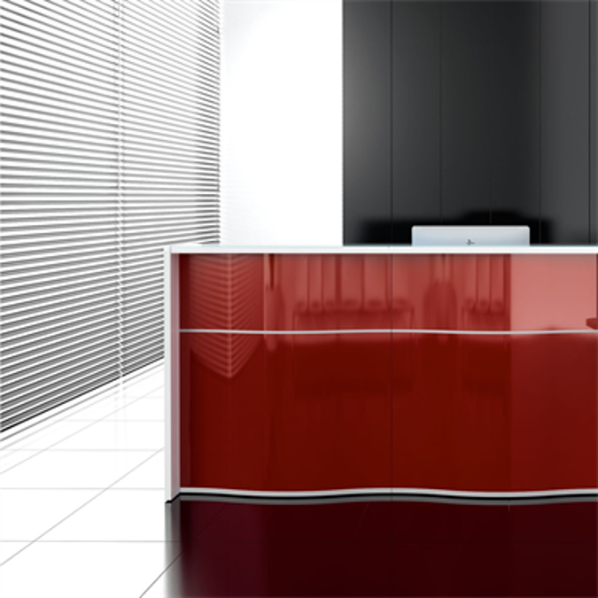 BIM objects - Free download! RECEPTION DESK WAVE straight | BIMobject