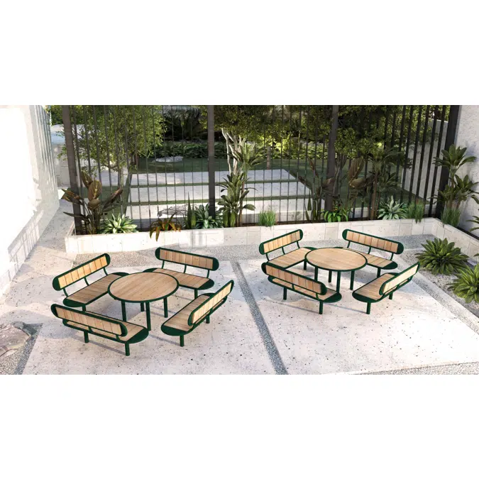 BIM objects - Free download! Nordhavn Oudoor Set w/ 4 Benches and 1 ...