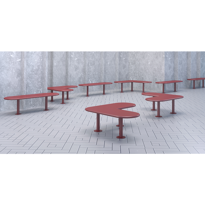 BIM objects - Free download! Sydhavn L-shaped Bench | BIMobject