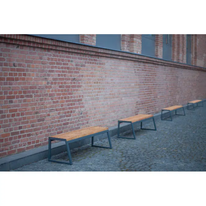 BIM objects - Free download! Amager 4-Person Backless Bench | BIMobject