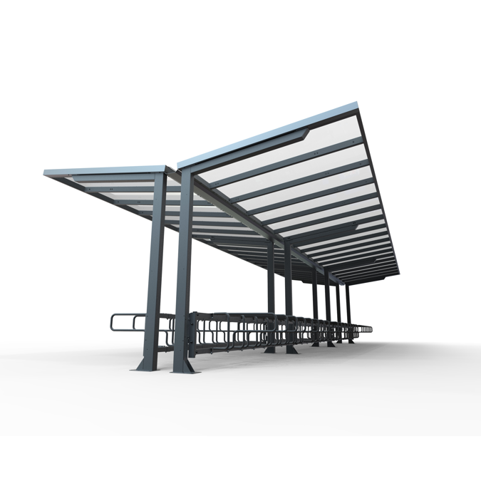 BIM objects - Free download! Viva Vivid 2-sided bicycle shelter, 4 m ...