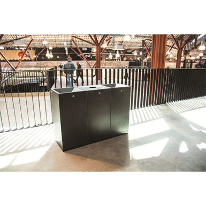 BIM objects - Free download! FINBIN® Edge, litter bin, recycling, 100 l ...