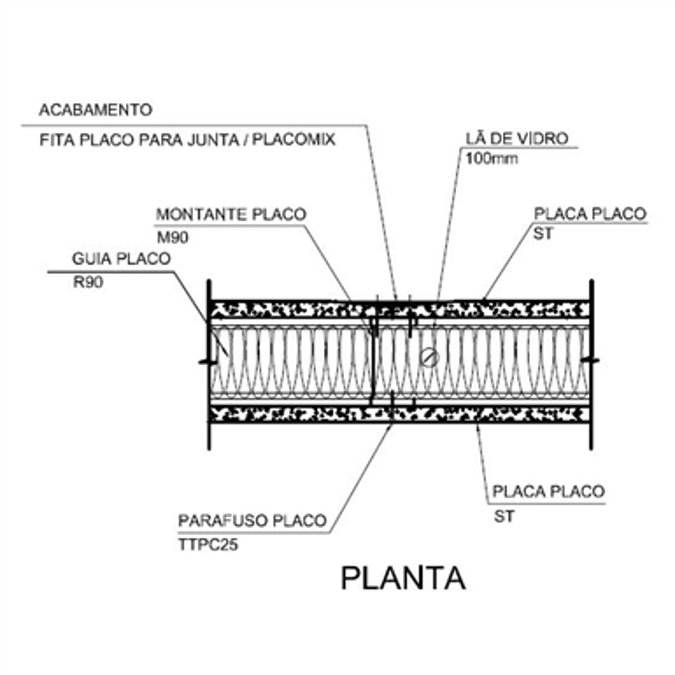 BIM objects - Free download! PRIMA Wall 115-90-600-ST12,5+ST12,5-BR ...