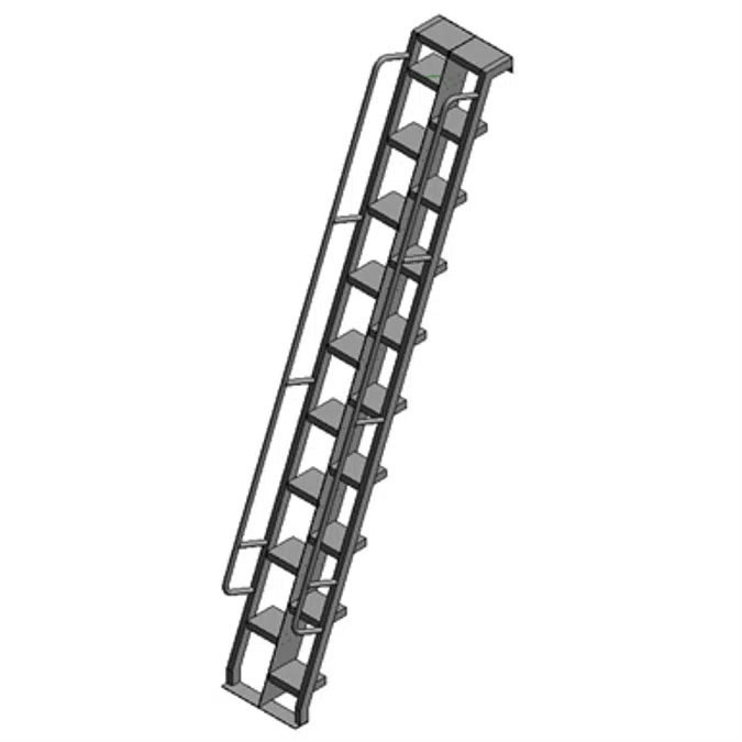 BIM objects - Free download! Aluminum Alternating Tread Ladder To Hatch ...