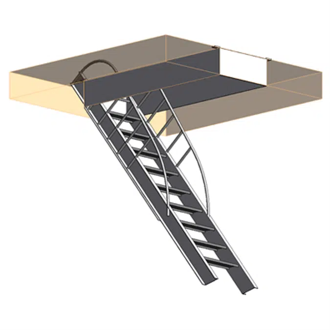 BIM objects - Free download! Automatic Electric Disappearing Stairway ...