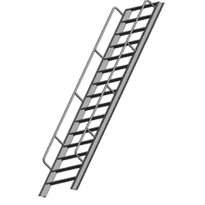 BIM objects - Free download! Ships Ladder To Roof Hatch | BIMobject
