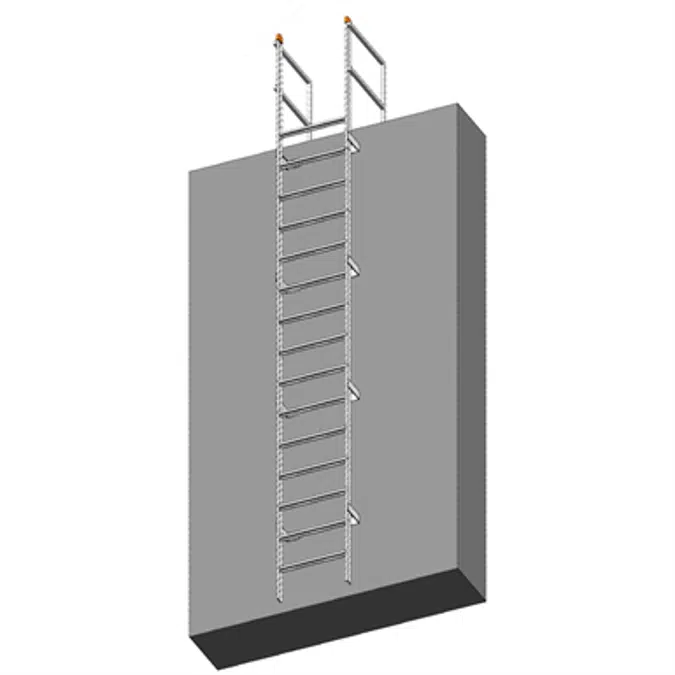 BIM objects - Free download! Fixed Aluminum Ladder w/ Walk-Thru | BIMobject