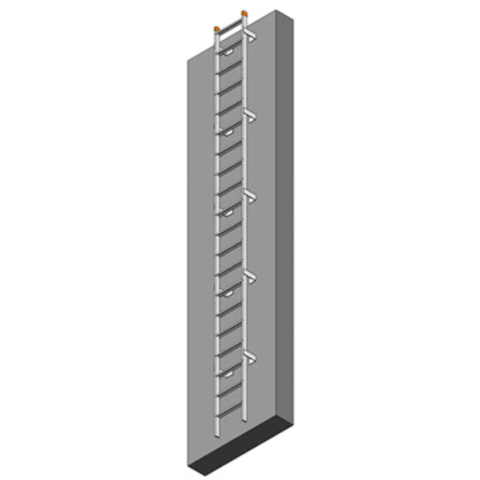 BIM objects - Free download! Tubular Aluminum Fixed Ladder To Roof ...