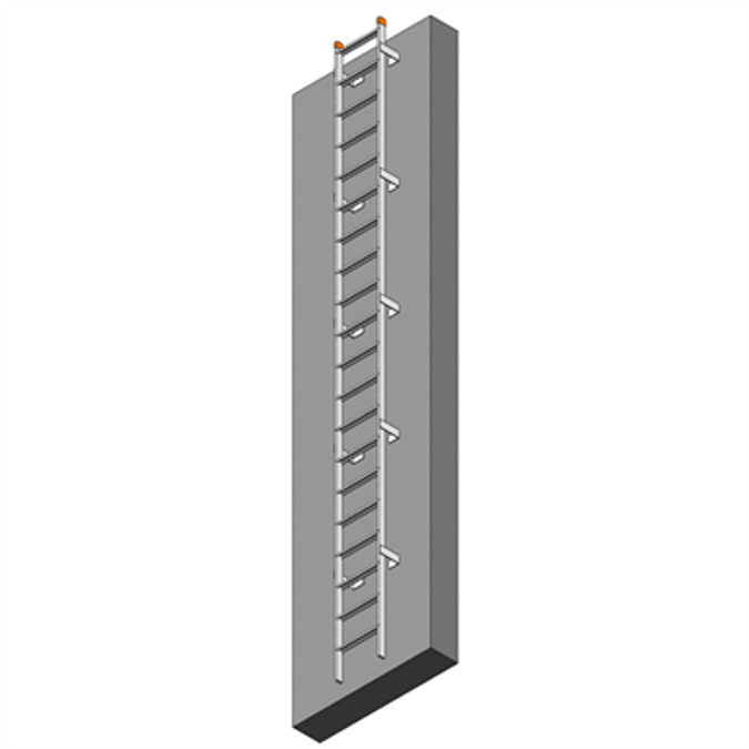 BIM objects - Free download! Tubular Aluminum Fixed Ladder To Roof ...