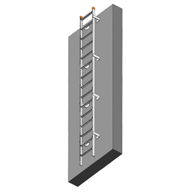 BIM objects - Free download! Fixed Aluminum Ladder To Roof Hatch (No ...