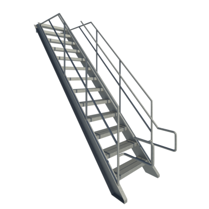 BIM objects - Free download! Fixed Industrial Stairs | BIMobject