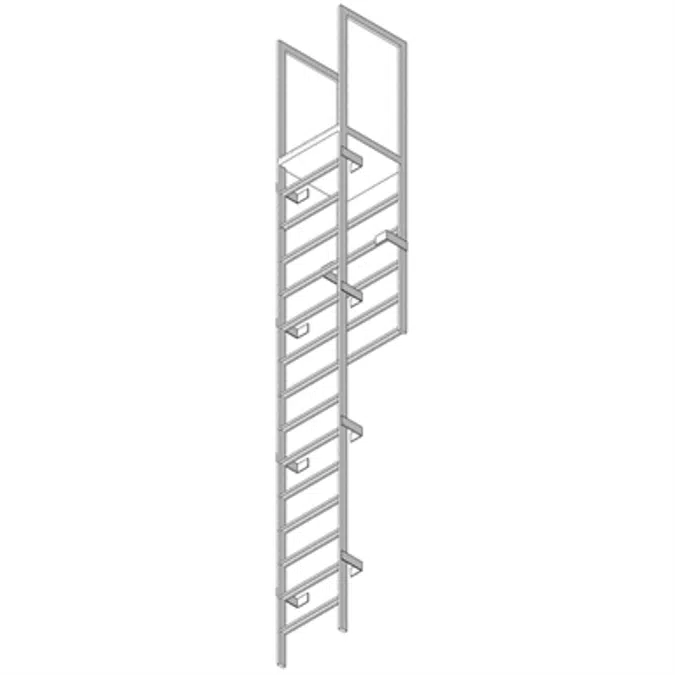 BIM objects - Free download! Tubular Aluminum Fixed Ladder w/ Parapet ...