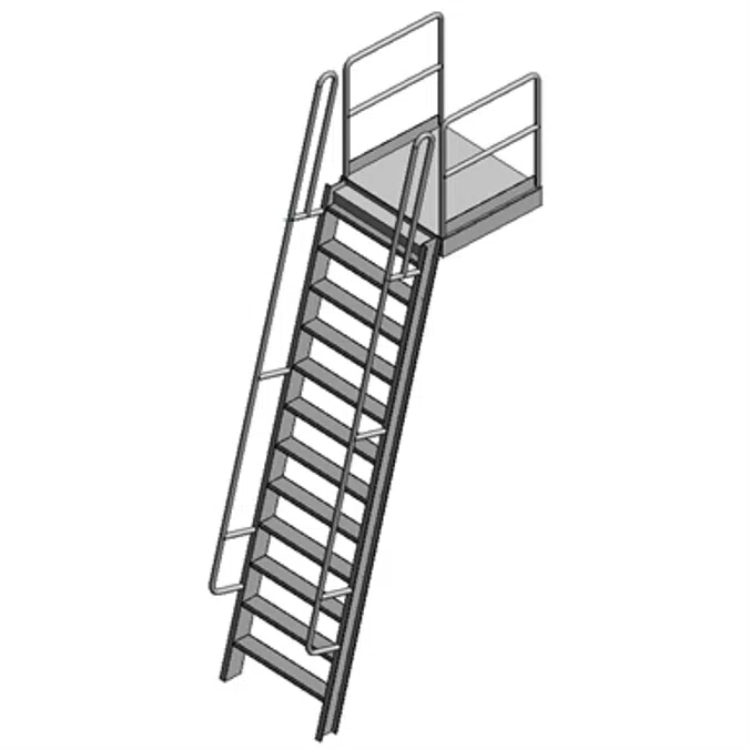 BIM objects - Free download! Ships Ladder w/ Walk-Thru & Platform ...
