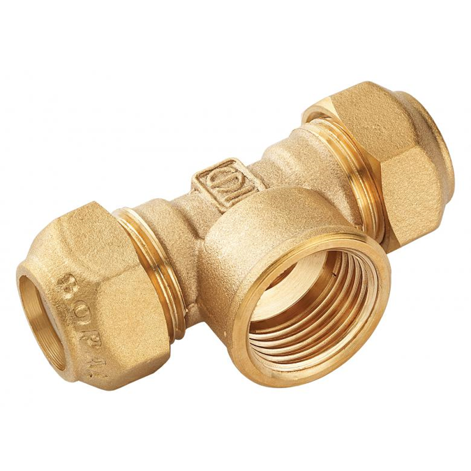 BIM objects - Free download! Female TEE coupling with PTFE ring | BIMobject