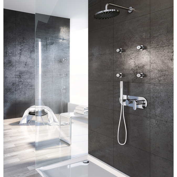 BIM objects - Free download! Embedded shower mixer kit with ...