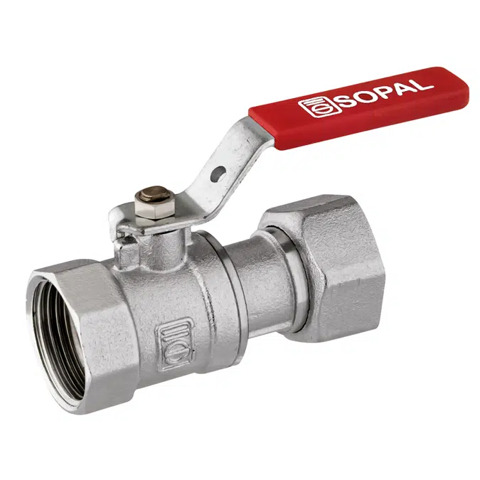 BIM objects - Free download! Female ball valve with swivel nut and ...