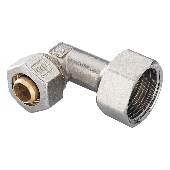 BIM objects - Free download! Elbow screw coupling with swivel nut ...