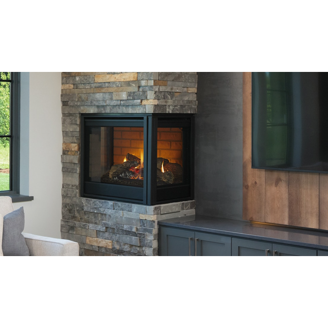 BIM objects - Free download! Corner Two-Sided Gas Fireplace | BIMobject