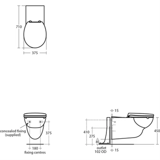 BIM objects - Free download! Contour 21+ 70 cm projection wall mounted ...