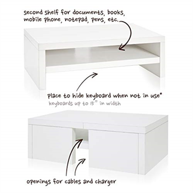 BIM objects - Free download! Way Basics 2-Tier Computer Monitor Stand ...