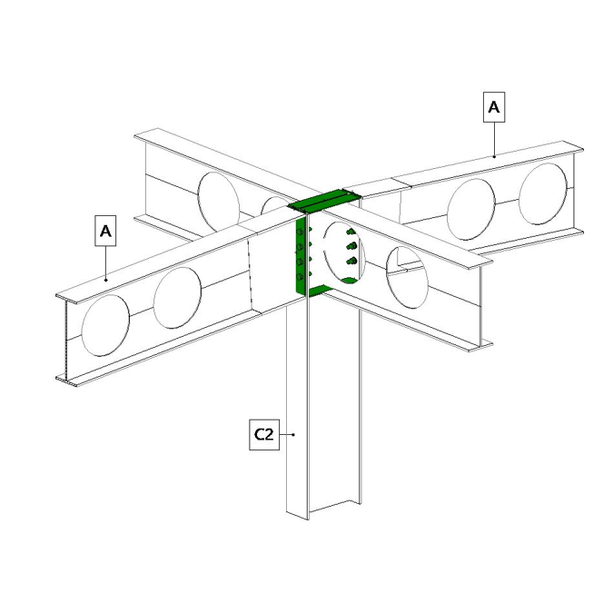 BIM objects - Free download! SYS Cellular Beam Gable Span Type | BIMobject