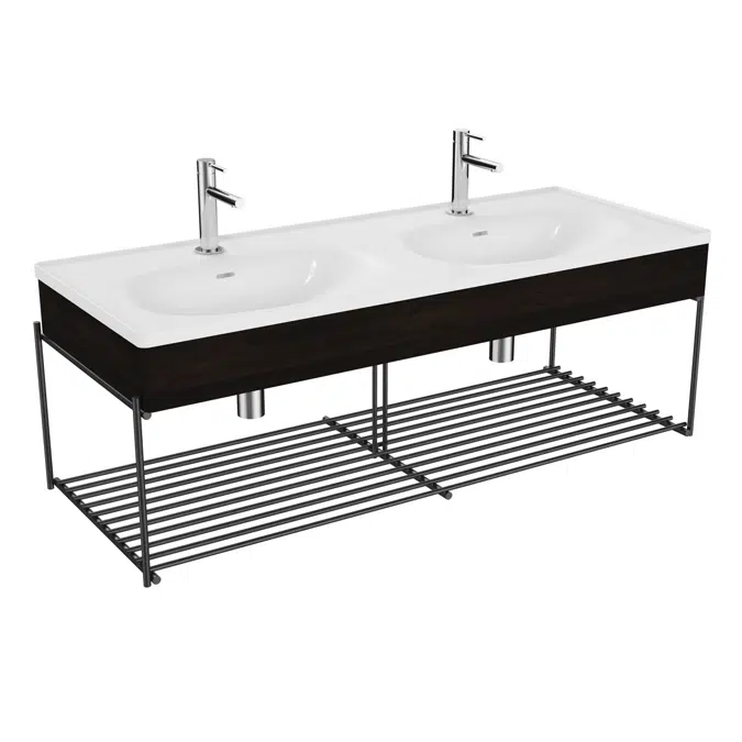 BIM objects - Free download! Washbasin Unit - 130cm - With Double White ...