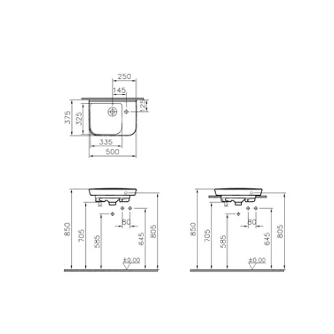 BIM objects - Free download! Wash Basin - Compact basin, 50x35cm ...