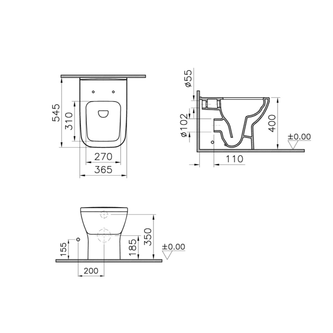 BIM objects - Free download! WC Pan - Rim-Ex - Single WC Pan - Floor ...