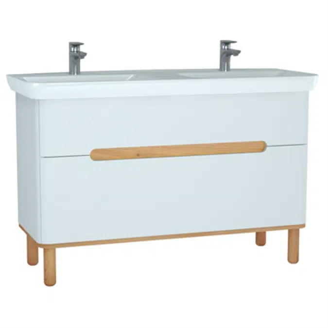 BIM objects - Free download! Washbasin Unit - 130cm - With 2 Drawer ...