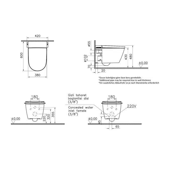 BIM objects - Free download! V-Care 3 Core Smart WH WC | BIMobject